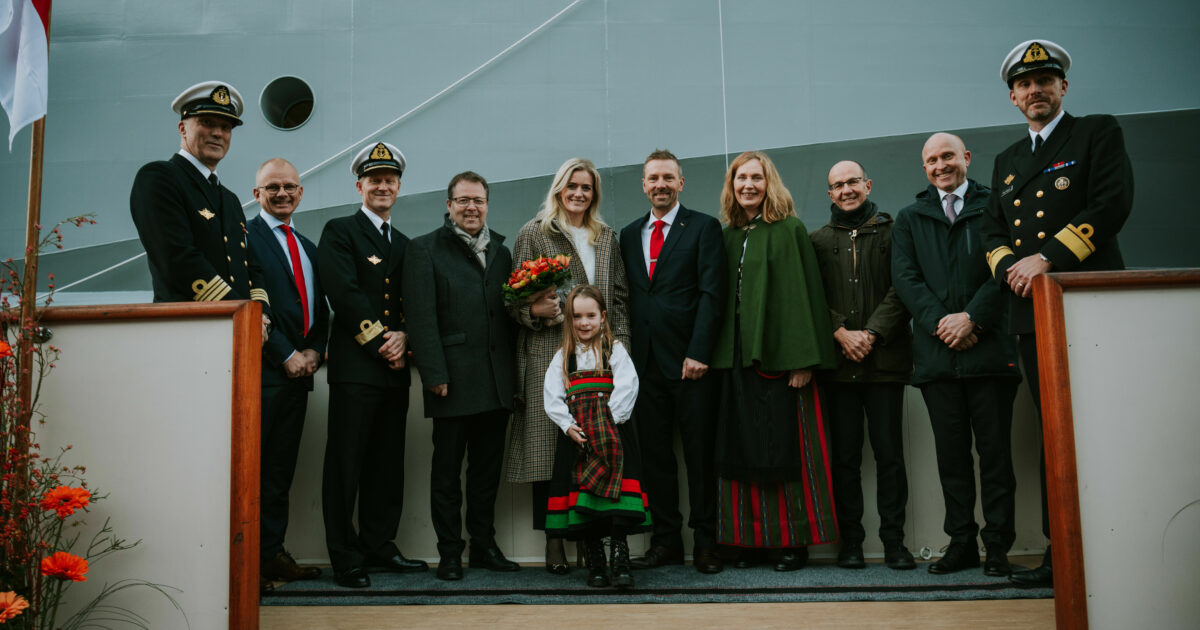 Naming ceremony of new Norwegian Coast Guard vessel at Vard Langsten - VARD