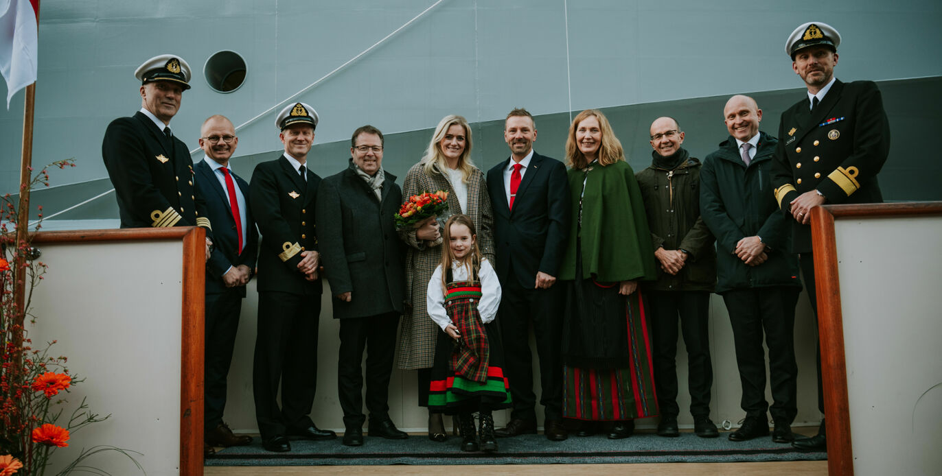 Naming ceremony of new Norwegian Coast Guard vessel at Vard Langsten - VARD