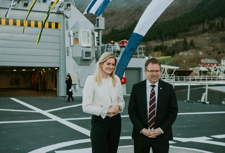 Naming ceremony of new Norwegian Coast Guard vessel at Vard Langsten - VARD